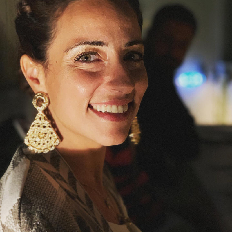 Morgana Earrings in Lace Crochet - Alexandra Koumba Designs